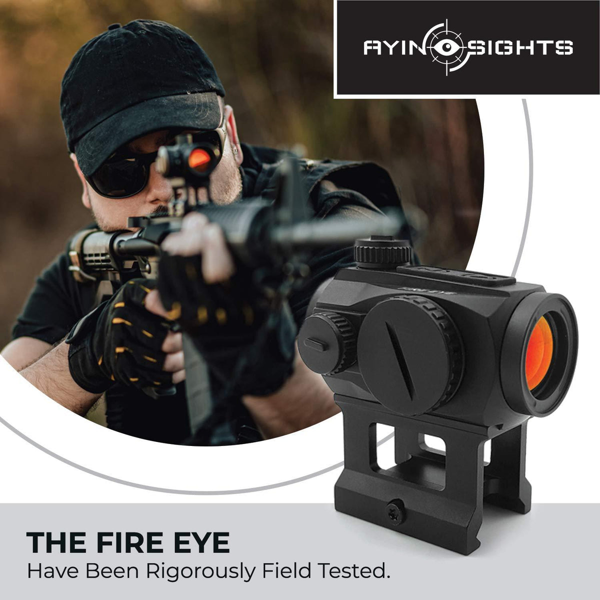 AYIN Sights FireEye 1x22 Tactical/Hunting Red Dot with 1 Inch Riser, L ...